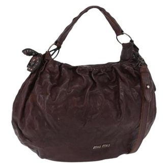 Miu Miu Sac &agrave; bandouli&egrave;re Pre-owned - Femme - Pre-owned - Brun - Taille: ONE Size