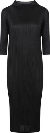 Issey Miyake Femme, Robes, Noir, Taille: 44 FR Robe Midi Pliss&eacute;e