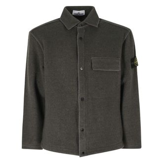 Stone Island Overshirt mit Druckkn&ouml;pfen und Brusttasche- Komfort-Passform - - Jackets - Herren - Gr&uuml;n - L