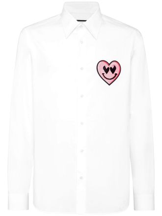 Philipp Plein chemise à patch coeur - Blanc