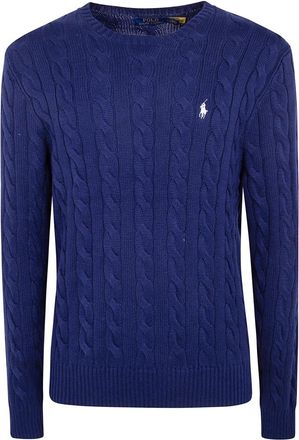 Polo Ralph Lauren Homme, Pulls, Bleu, Taille: XL Long Sleeves Round Neck Rib Sweater