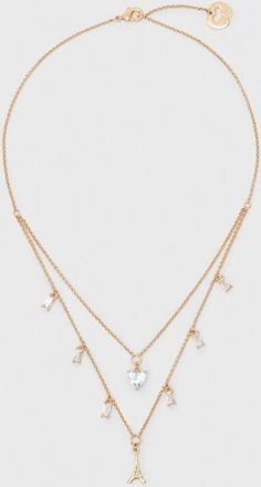 Maje Doppelkette Mit Strass-anh&auml;ngern - Golden - Maje