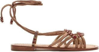 Maliparmi Maliparmi, Femme, Chaussures, Rouge, Taille: 41 EU Sandale Cuts & Beads