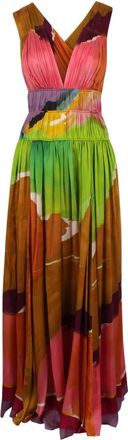 Ulla Johnson Femme, Robes, Multicolore, Taille: 38 FR Longue robe en satin avec dos crois&eacute;