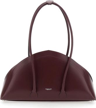 Federico Cina Femme, Sacs, Rouge, Taille: ONE Size Sac à bandoulière en cuir Bordeaux avec poignées