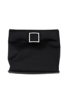 Roger Vivier Crossbody Bags - Rectangular Black Clutch With Sparkling Square Buc - Gr. unisize - in Schwarz - f&uuml;r Damen