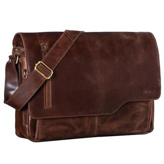STILORD Marlon Sac en Cuir pour Hommes Travail Universit&eacute; Sac de Bureau Vintage Bandouli&egrave;re Sacoche dOrdinateur Portable 15,6 Pouces, Couleur:Lyon - Marron