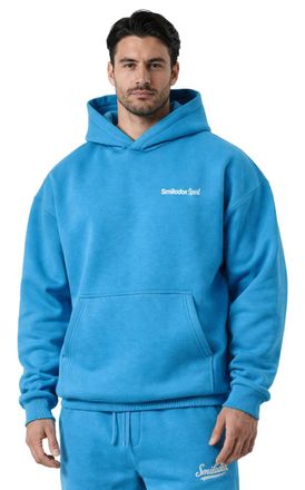 Smilodox Hoodie Herren Tamio, Regular Fit Kapuzenpullover mit Prints auf Brust & R&uuml;cken, Flauschiger Stoff Pulli mit K&auml;ngurutasche & B&uuml;ndchen, Sweatshirt komfo