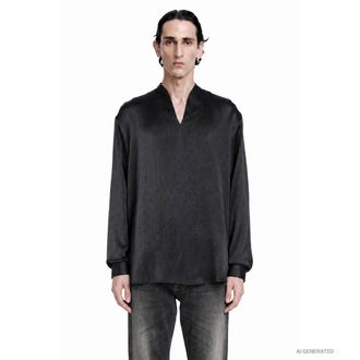 Giorgio Armani Hammered Silk Satin Shirt