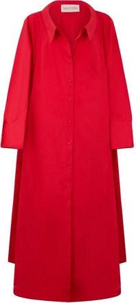 Valentino Garavani Femme, Robes, Rouge, Taille: 36 FR Robe Longue Rouge en Coton