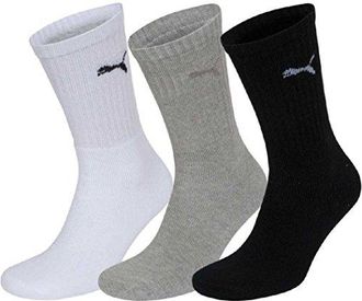 Puma 9 pair Sport Socks Tennis Socks Gr. 35-49 Unisex, Farben:325 - white/grey/black, Socken & Str&uuml;mpfe:47-49