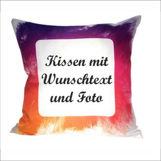 Indigos UG Foto-Kissen mit eigenem Foto individuell Bedruckt - Insta Network - selbst gestalten - 38x38 cm - bunt - mit Kissenf&uuml;llung - personalisierte Geschenki