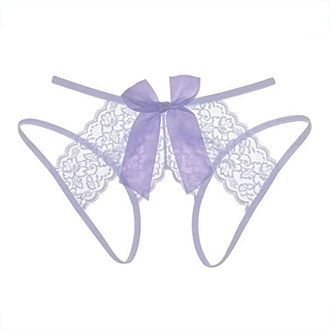 Generic String Tanga Ouvert Pour Femmes Dentelle Thongs Avec Entrejambe Ouvert String Transparent Respirant Taille Basse Culottes Doux Lingerie Sexy Sous-vête