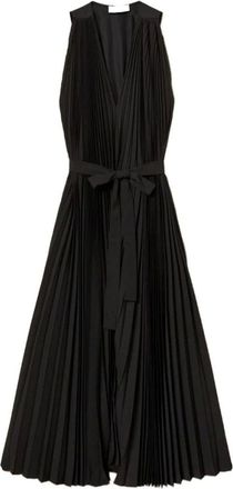 Twinset Femme, Robes, Noir, Taille: 46 FR Robe portefeuille pliss&eacute;e &agrave; col en V