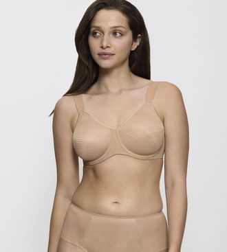 Triumph Minimizer-BH TRIUMPH Essential Minimizer, Damen, Gr. 75, Cup D, braun (toffee), Obermaterial: 71% Polyamid, 29% Elasthan (LYCRA), gemustert, leicht gl