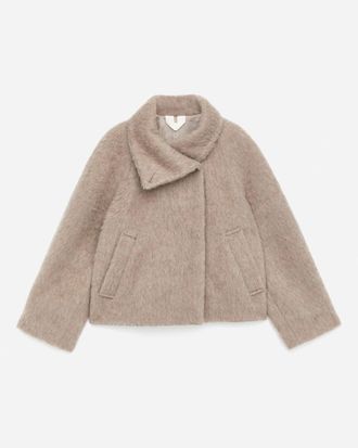 Arket Jacke Mit Stehkragen Aus Wolle Und Alpakawolle -Beige