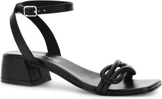 Caf&egrave;noir Sandales En Cuir Avec Un Noeud Sur Le Dessus, Pour Femme, Couleur Noir, Taille 37