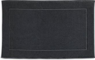KELA Badematte 60 x 100 x 2 cm LADESSA, Badezimmerteppich grau, waschbar, 100% Baumwolle, flauschiger Badvorleger granitgrau