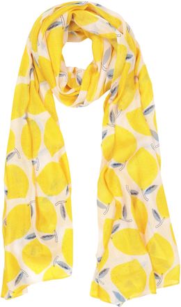 Ulla Popken Damen große Größen Übergrößen Plus Size Schal, Zitronenmuster sonnengelb 1Size 841070607-1