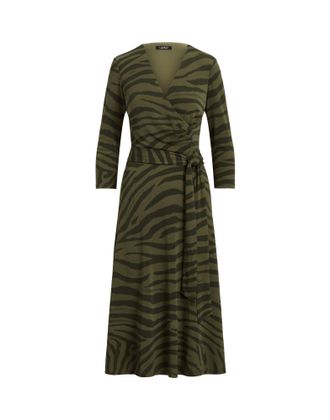Ralph Lauren ZEBRA-PRINT SURPLICE JERSEY DRESS
