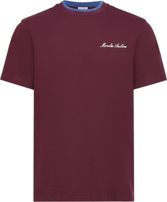 Moncler Moncler T-shirt En Coton &Agrave; Logo Brod&eacute;, Homme, Rouge, Taille: 3xl