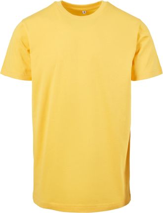 Build Your Brand Herren T-Shirt Round Neck, Männer Basic T-Shirt mit Rundhalsausschnit, Regular Fit, Baumwolle, Taxi yellow, 3XL