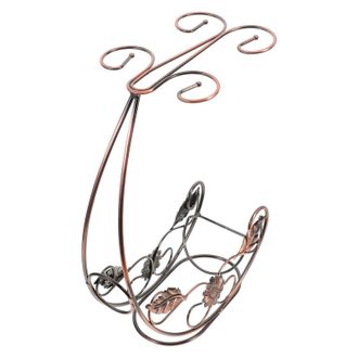 Angoily Toyvian Weinregal aus Eisen mit H&auml;ngendem Glashalter Dekoratives und Platzsparendes Weinflaschen Weinglashalter Elegantes Tisch weinregal f&uuml;r Zuhause 