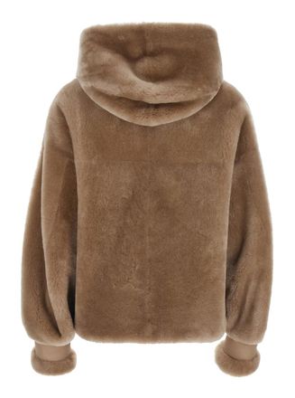 BLANCHA Womens Jacket Beige Shearling Coat