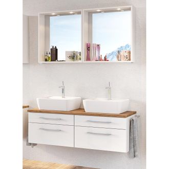 Casa home24 Badezimmerset V 3-teilig 120 x 200 x 47cm Weiß/Weiß