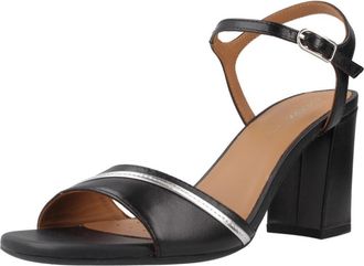 Geox D New ERAKLIA 80 F Heeled Sandal, Black, 38 EU