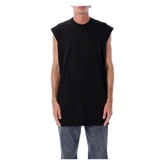 Rick Owens Schwarzes Tarp T &Auml;rmelloses Baumwollshirt - - Tops - Herren - Schwarzk - XS