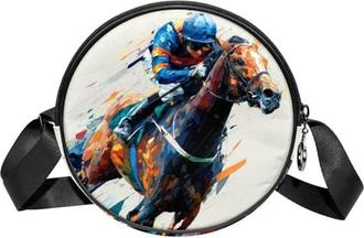 Generic Sac &agrave; bandouli&egrave;re Circle pour femme, petit sac &agrave; bandouli&egrave;re avec fermeture &eacute;clair, bretelles r&eacute;glables, sac &agrave; main rond d&eacute;contract&eacute; pour femmes et fi