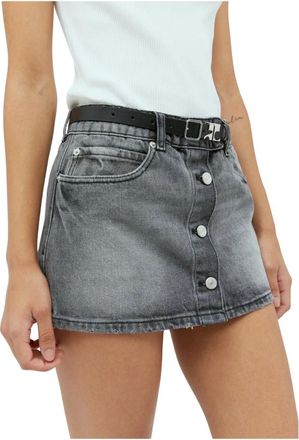 Courr&egrave;ges Femme, Jupes, Gris, Taille: 38 FR Mini-jupe en jean Trucker