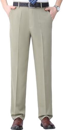 Generic Pantalon classique formel pour homme Coupe classique Pantalon d&eacute;contract&eacute; Pantalon extensible confortable Pantalon daffaires formel, kaki, 42