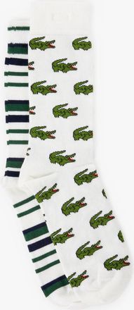 Lacoste Lot de deux paires de chaussettes en coton m&eacute;lang&eacute;