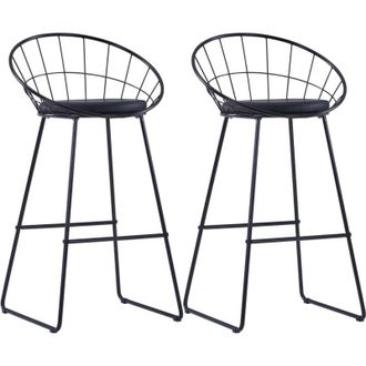 vidaXL Barhocker 2 Stk. Schwarz Kunstleder - Vidaxl