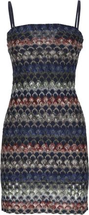 Missoni Robe bustier mini &agrave; motif dentelle - Femme - Robes - Bleu - Taille: 38 FR