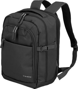 Travelite Handgepäck Rucksack, RyanAir Maße, KICK OFF, Laptop Rucksack 13 Zoll, Praktischer Rucksack mit Dehnfalte + Aufsteckfunktion, 40 cm, 20-23 Liter