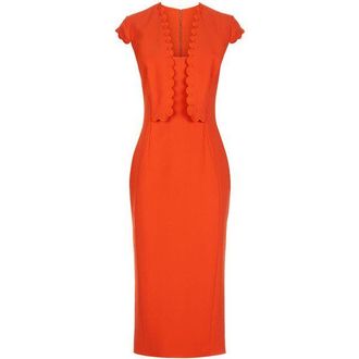 Antonio Berardi Scallop Detail Crepe Dress Size S