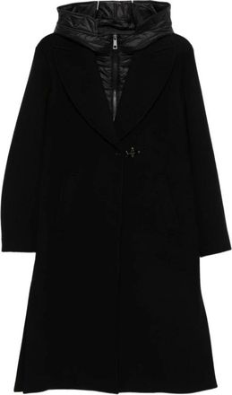 Fay Femme, Manteaux, Noir, Taille: 40 FR Manteau de Laine de Luxe Aw25