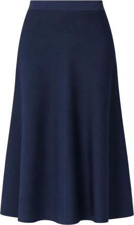 Max Mara Femme, Jupes, Bleu, Taille: 40 FR Carnet Silk Satin Midi Skirt