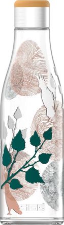 Sigg Metis Sumatra Birds Trinkflasche (0.6 L), plastikfreie und auslaufsichere Trinkflasche, hitzebeständige und BPA-freie Trinkflasche aus Glas, Kooperati