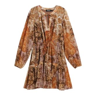 Desigual Femme, Robes, Orange, Taille: 44 FR Robe Courte Boh&egrave;me