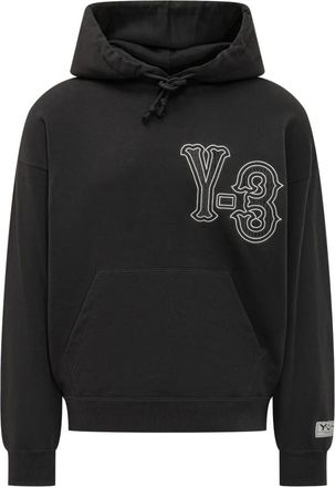 Yohji Yamamoto Homme, Sweatshirts et sweats &agrave; capuche, Noir, Taille: M GFX Logo-Detail Sweat &agrave; capuche