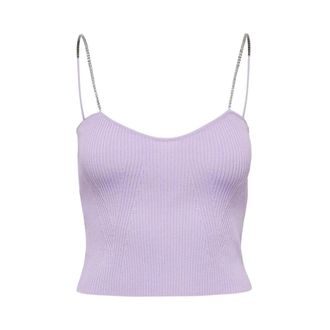 Only &Auml;rmelloses Oberteil mit V-Ausschnitt - - Tops - Damen - Rosa - M