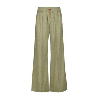 120% Lino Femme, Pantalons, Vert, Taille: 36 FR Wide Pantalons
