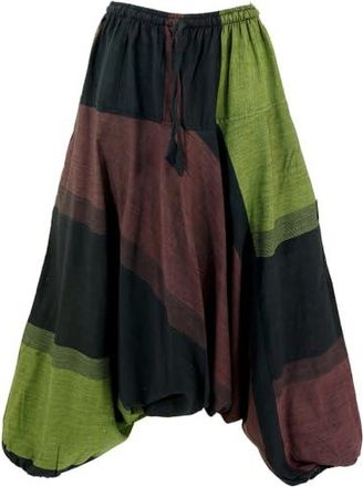 Guru Shop Pantalon sarouel bouffant avec mandala, pantalon Aladin en coton, pour femme, marron, taille : 40, pantalon alternatif, café, W40