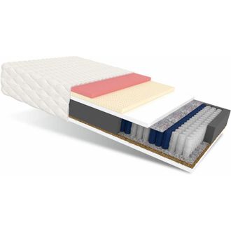 FDM Matratze 140x200 Taschenfederkern GENUA 7 Zonen H2 H4 22 cm Kokos Visco HR Schaum Polyurethanschaum JERSEY