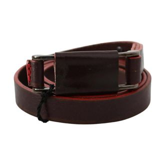 Costume National Ledermodischer G&uuml;rtel mit Logoschnalle - - Accessories - Damen - Braun - ONE SIZE