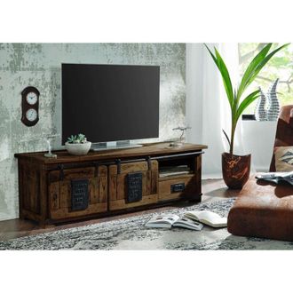 Massivmoebel24 TV-Board Mango 160x45x50 braun lackiert railway 401